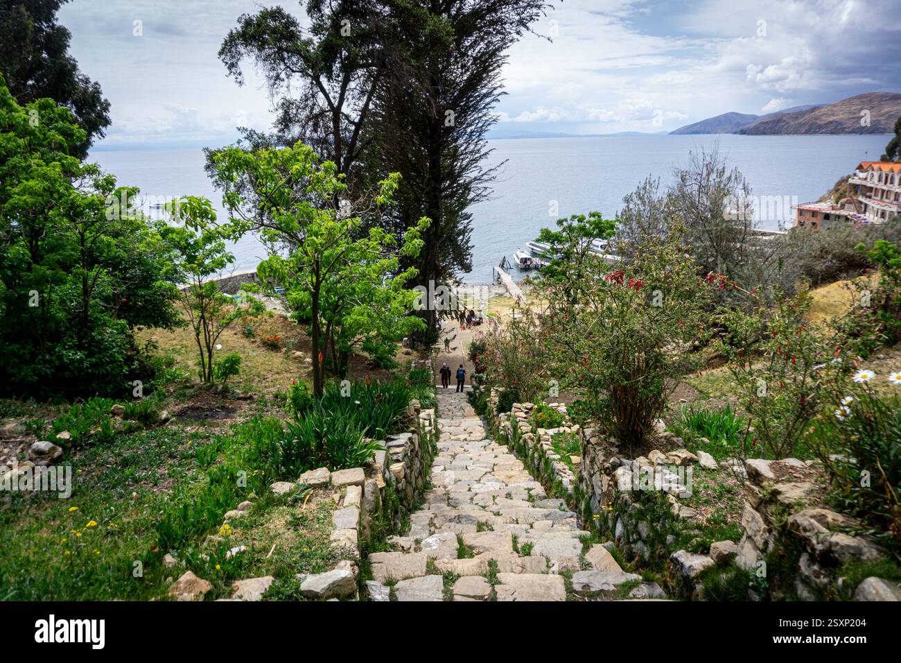 Sacred Inca Stairs on Isla del Sol Lake Titicaca Bolivia Historic ...