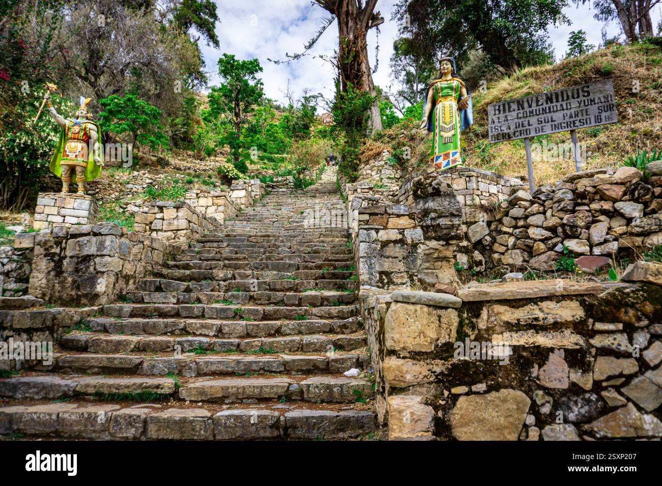 Majestic Inca Stairway on Isla del Sol Lake Titicaca Bolivia Historic ...