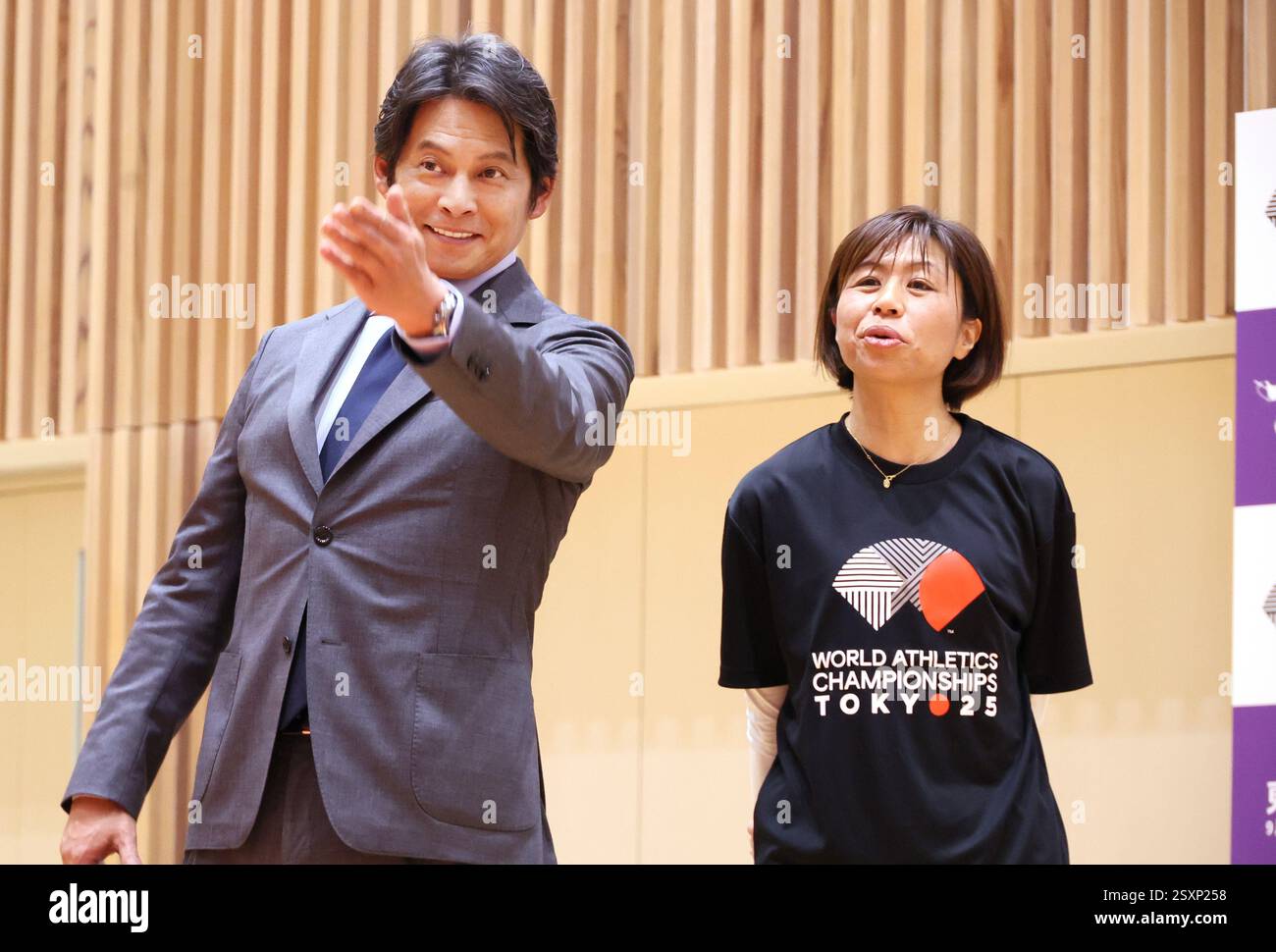 Tokyo, Japan. 25th Feb, 2025. Japanese actor Yuji Oda (L) and former ...