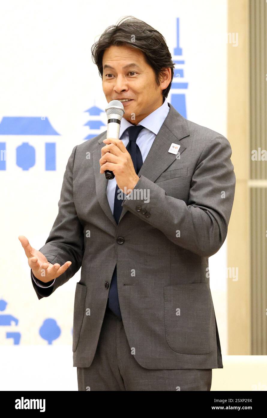 Tokyo, Japan. 25th Feb, 2025. Japanese actor Yuji Oda accompanied by ...