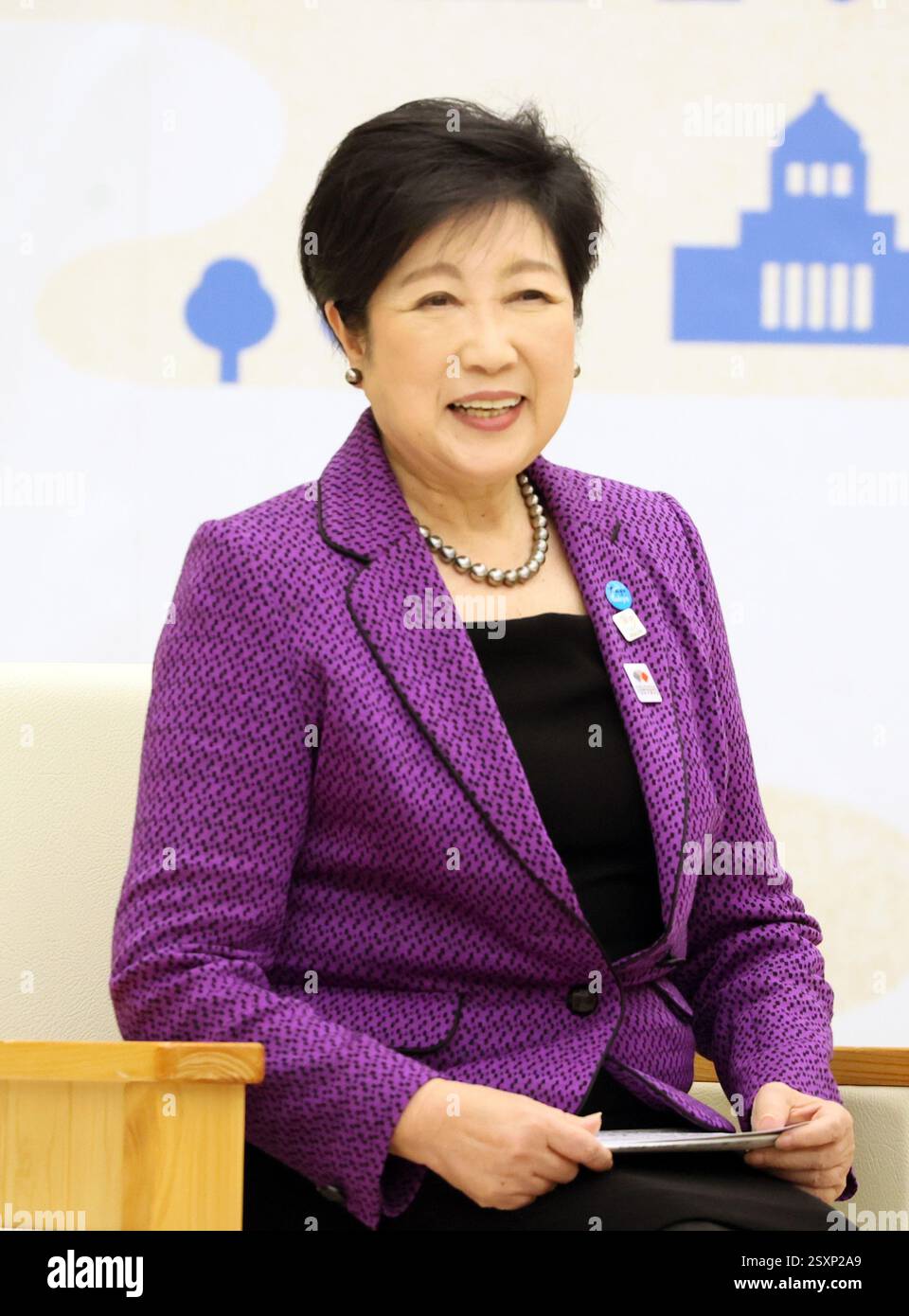 Tokyo, Japan. 25th Feb, 2025. Tokyo Governor Yuriko Koike meets ...