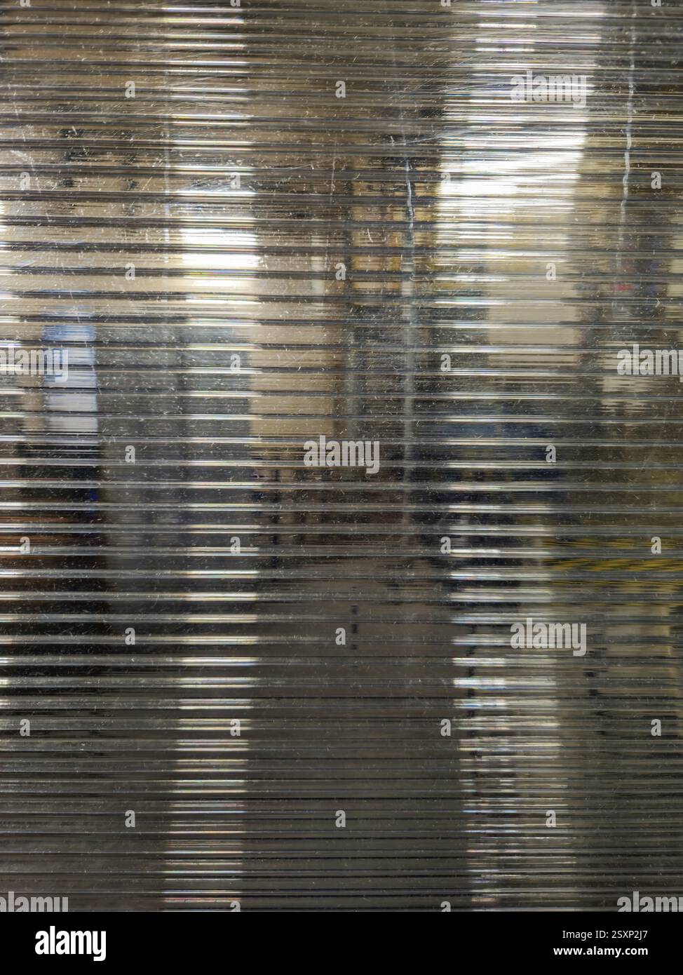 Abstract View Through Textured Glass Panels in an Indoor Setting Stock ...