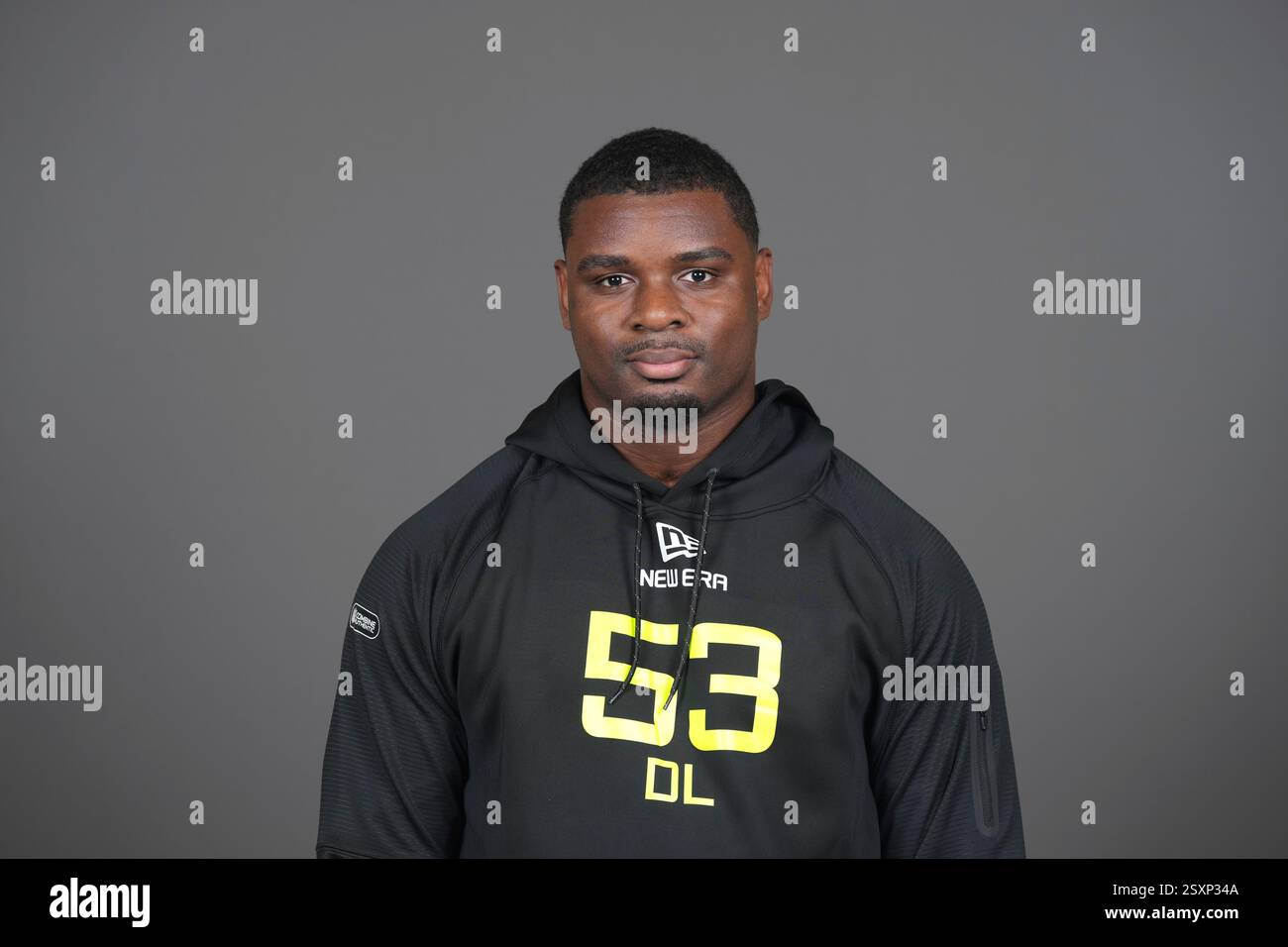 LSU defensive lineman Sai'vion Jones (DL53) poses for a portrait at the NFL football Combine on ...