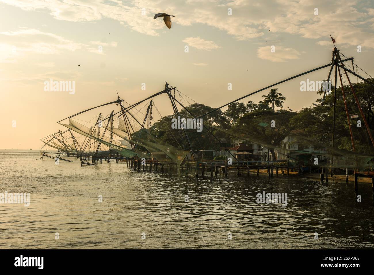Chinese fishing net in Kochi, Kerala, India Stock Photo - Alamy