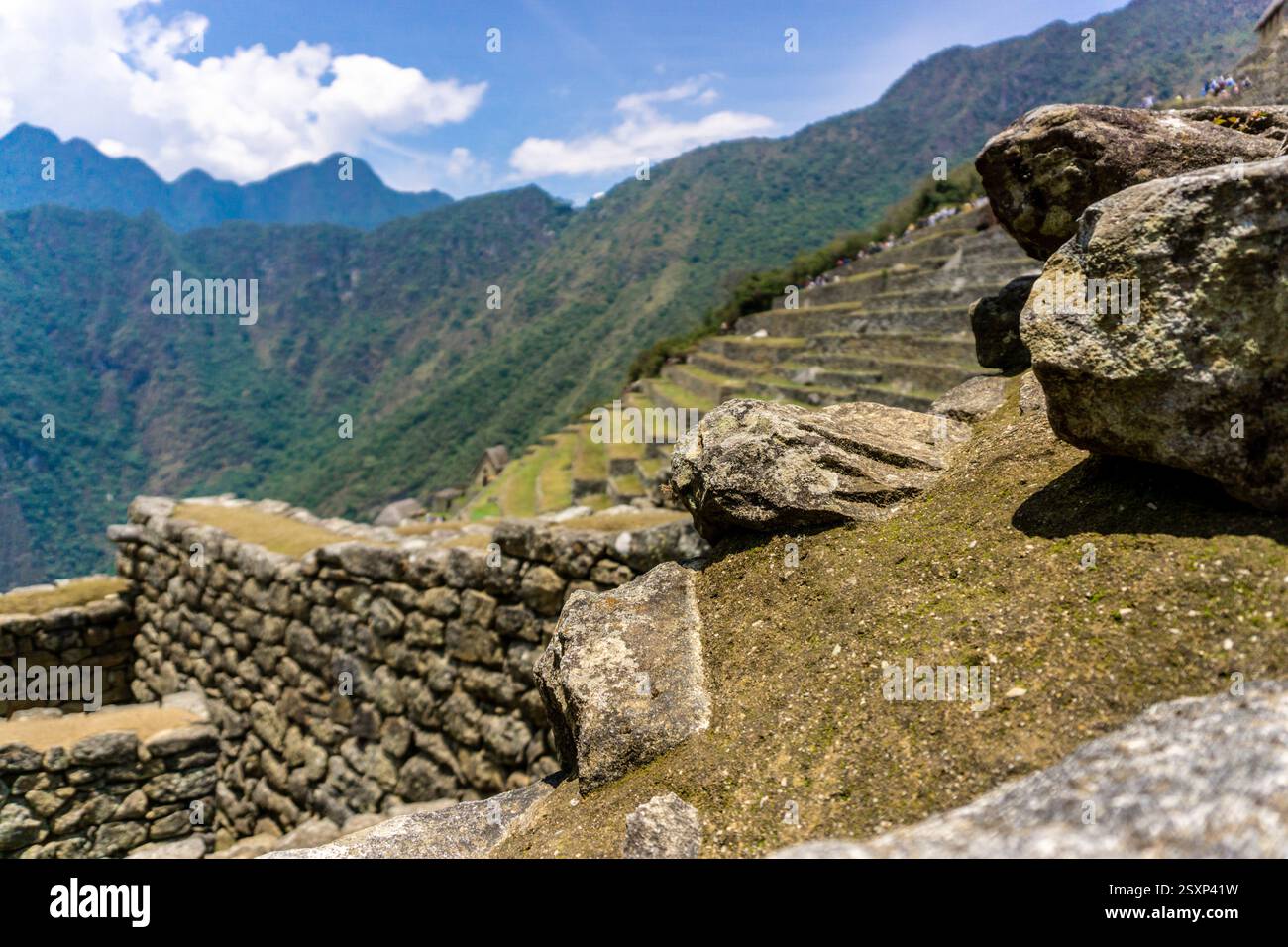 Ancient Stone Structures Of Machu Picchu In The Andes Mountains ...