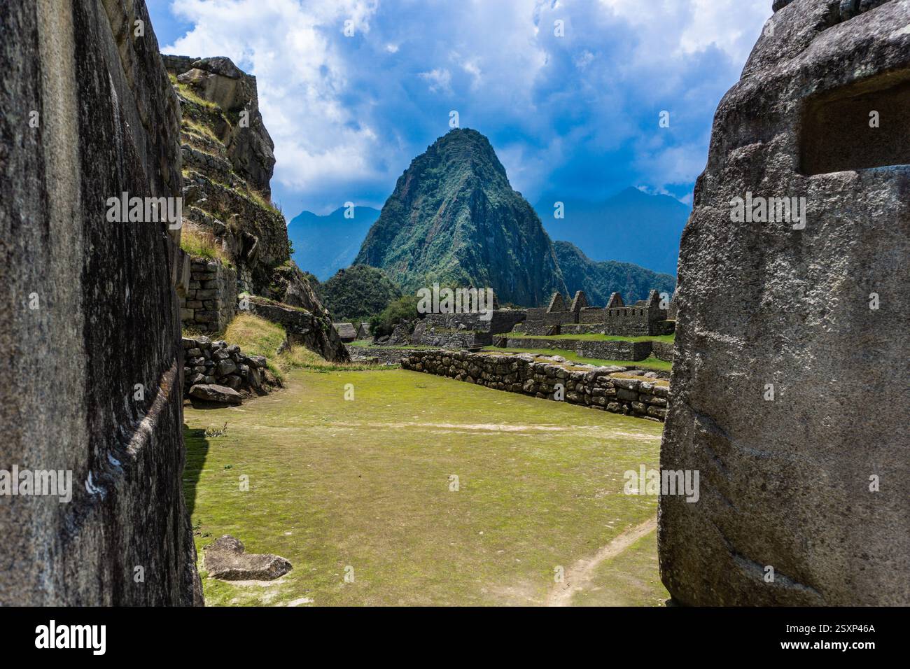 View Of The Inca Ruins Of Machu Picchu In Peru Highlighting Stone ...