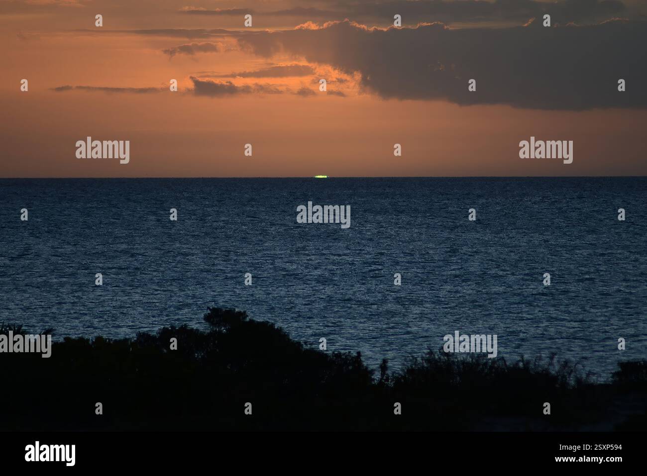 The Green Flash Sunset Stock Photo - Alamy