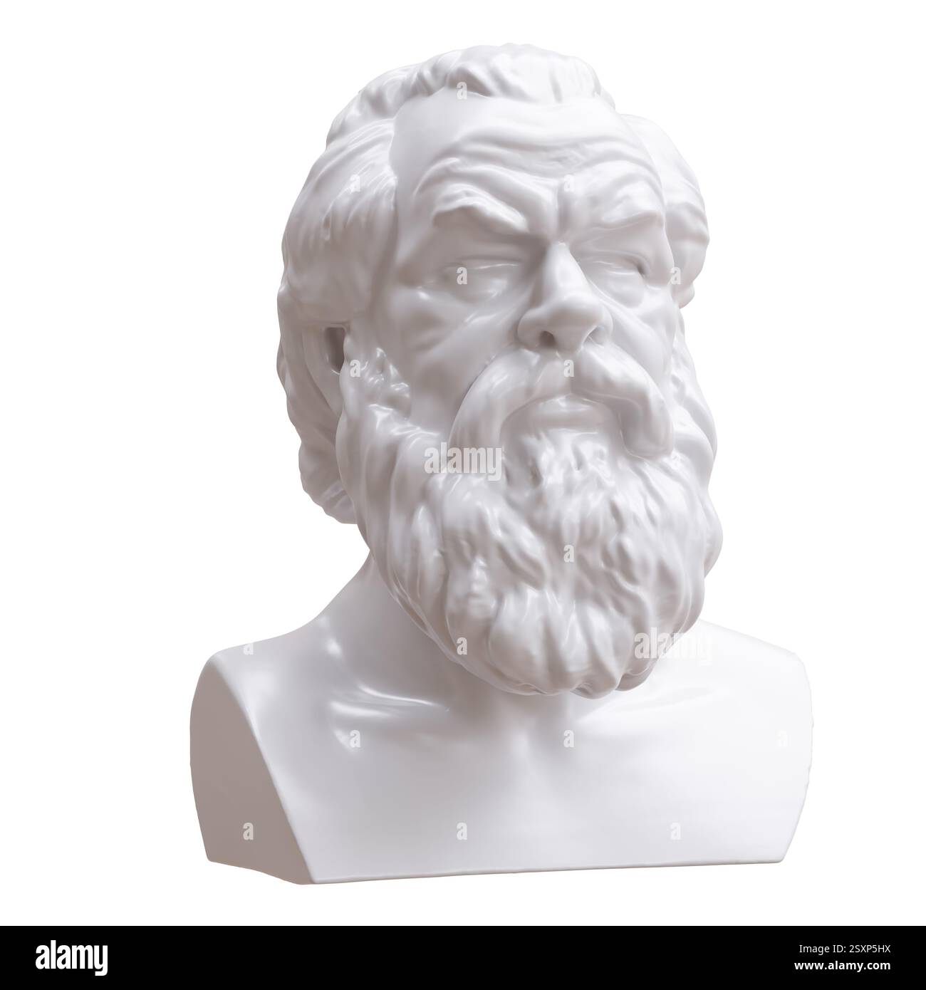 Socrates statue isolated on white, Ancient greek philosopher marble ...