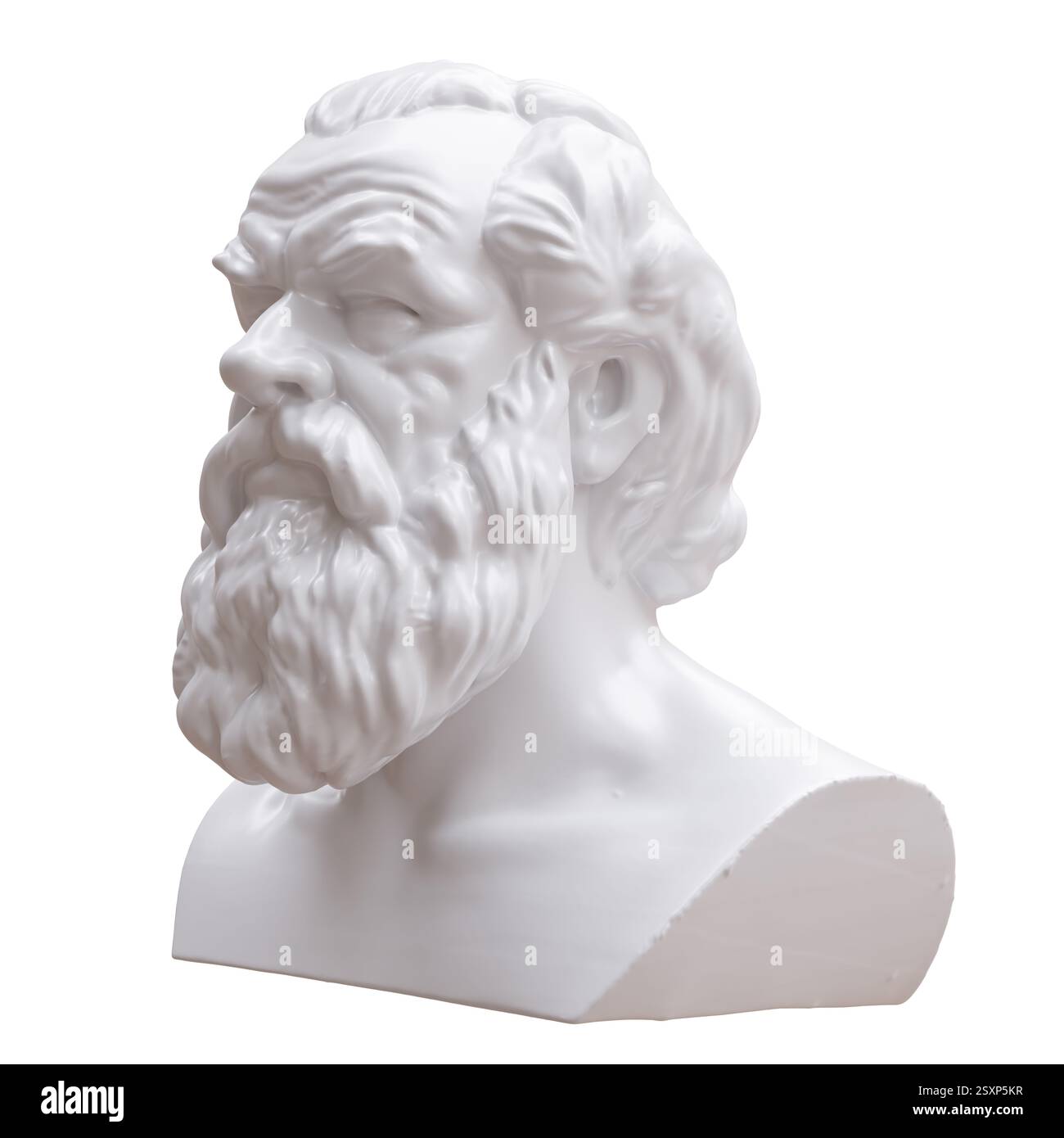 Socrates statue isolated on white, Ancient greek philosopher marble ...