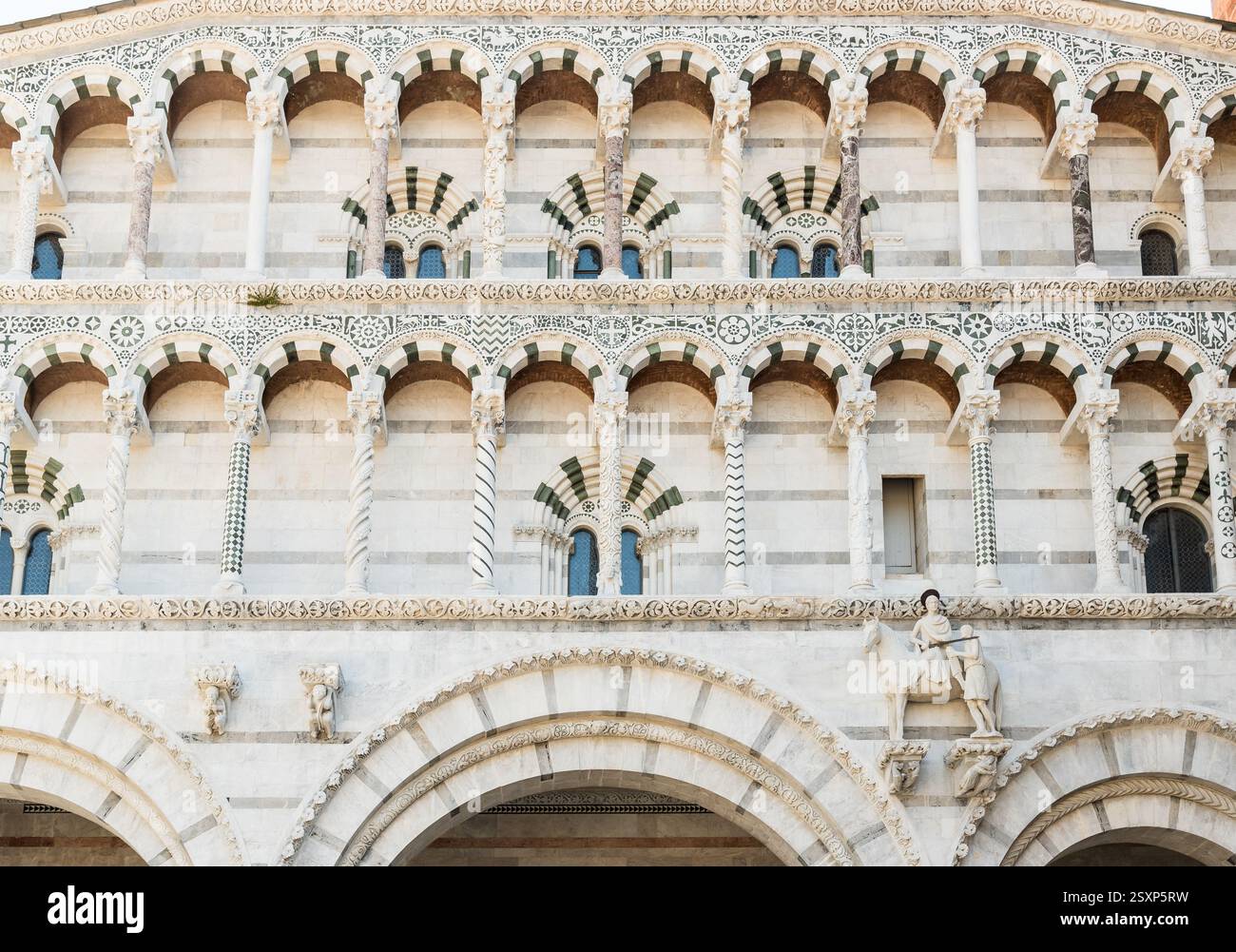 The Romanesque facade of the St. Martin Cathedral in the old city of ...