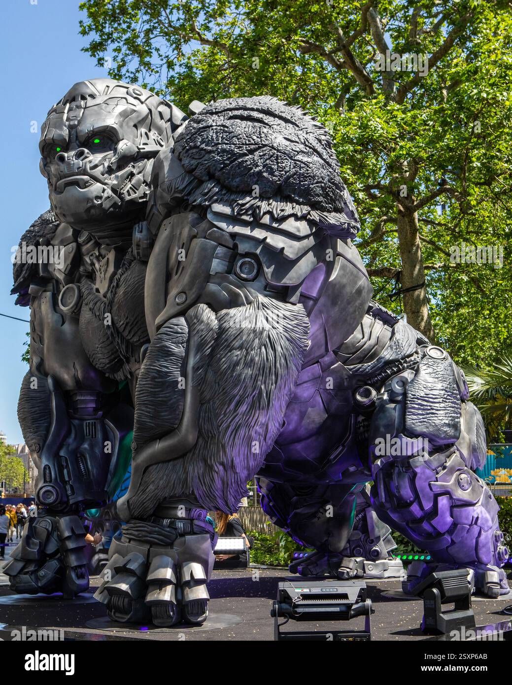 London, UK - May 26th 2023: A statue of Optimus Primal, in Leicester ...