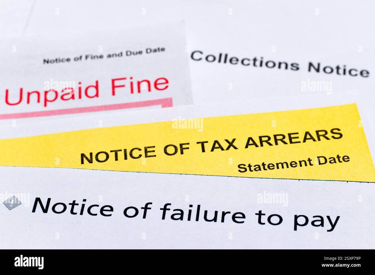 Debt collectors notice hi-res stock photography and images - Alamy