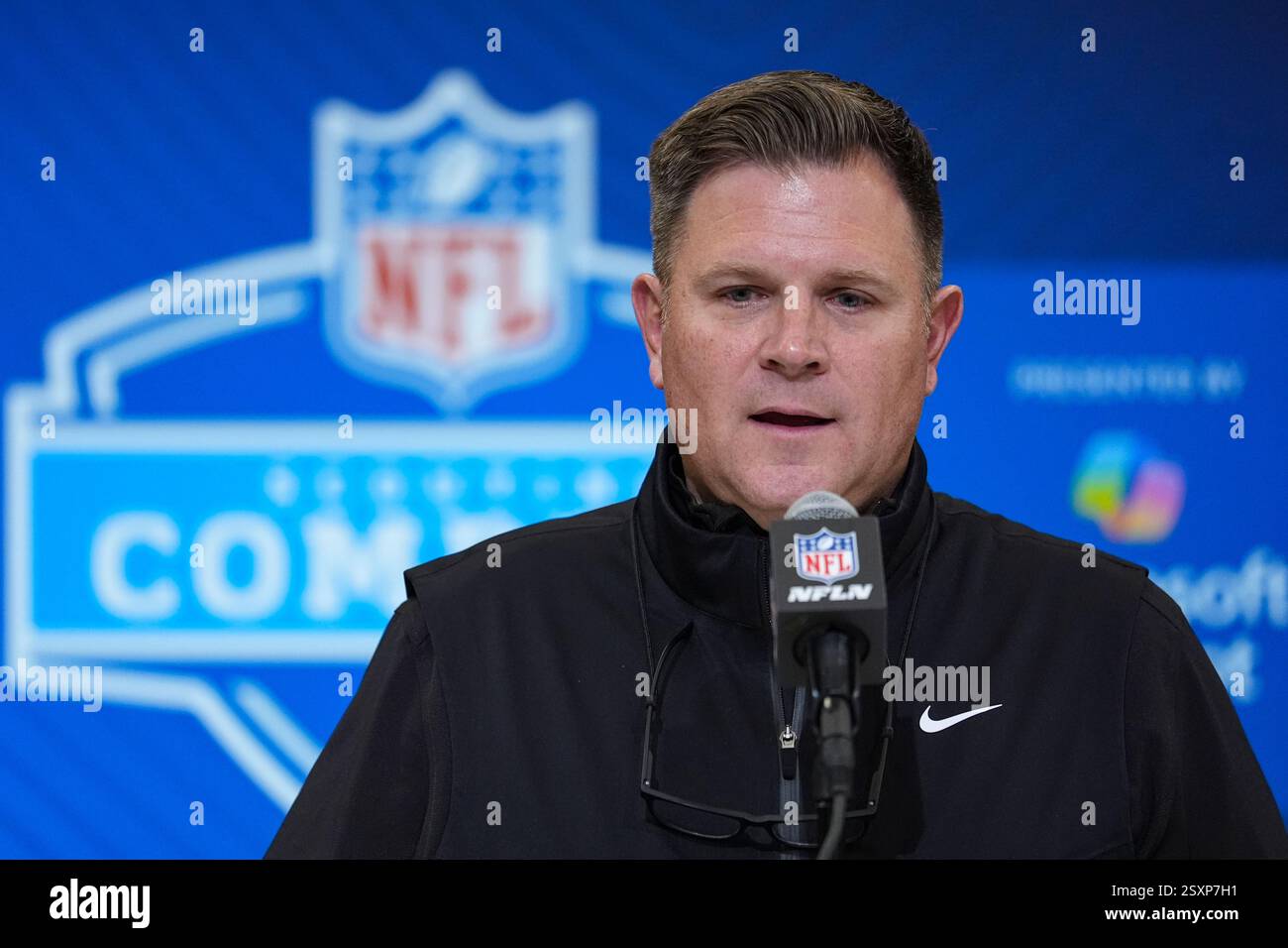 Green Bay Packers general manager Brian Gutekunst speaks during a press ...