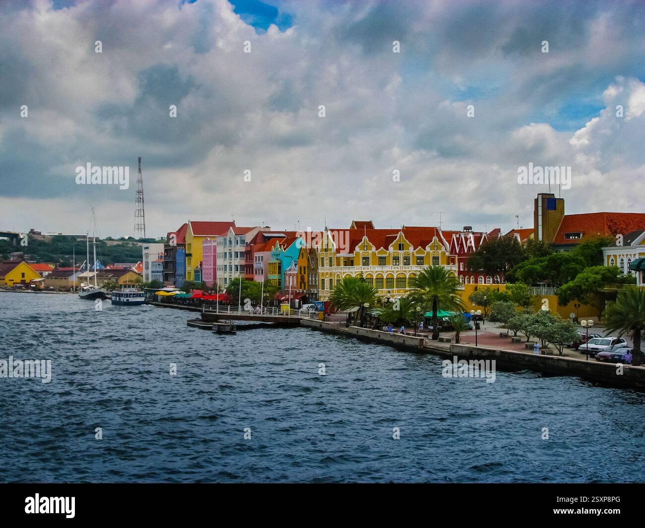 Famous colorful Dutch Caribbean colonial waterfront buildings in ...