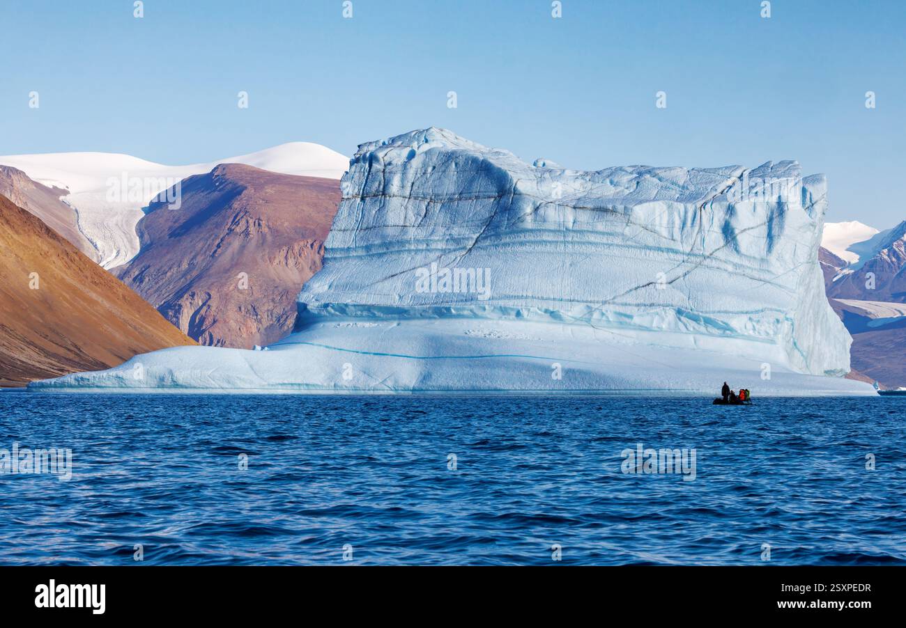 Giant blue iceberg in Kjerulf Fjord, Northeast Greenland National Park ...