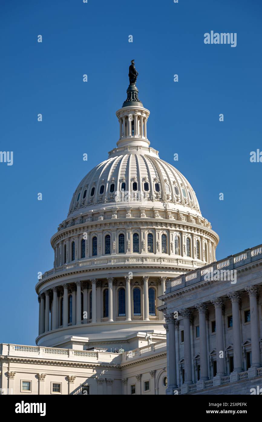 WASHINGTON DC — The dome of the United States Capitol building stands ...