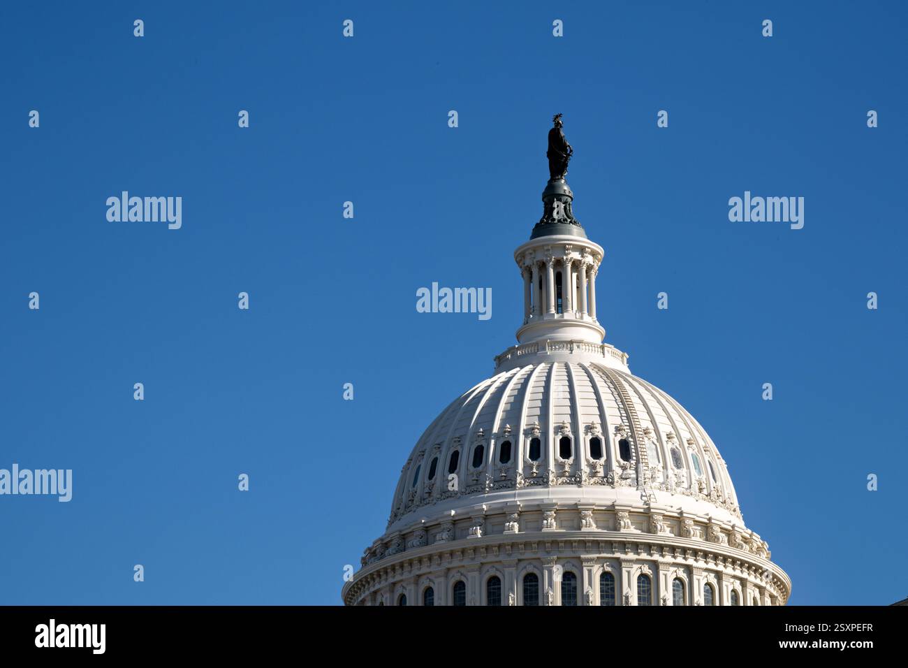 WASHINGTON DC — The dome of the United States Capitol building stands ...