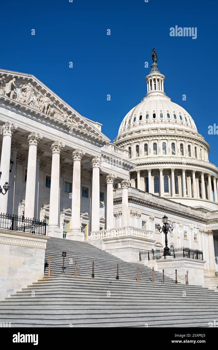 WASHINGTON DC — The dome of the United States Capitol rises above the ...