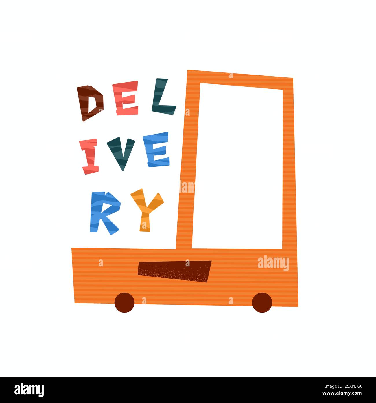 Truck delivery drawing simple Stock Photo - Alamy