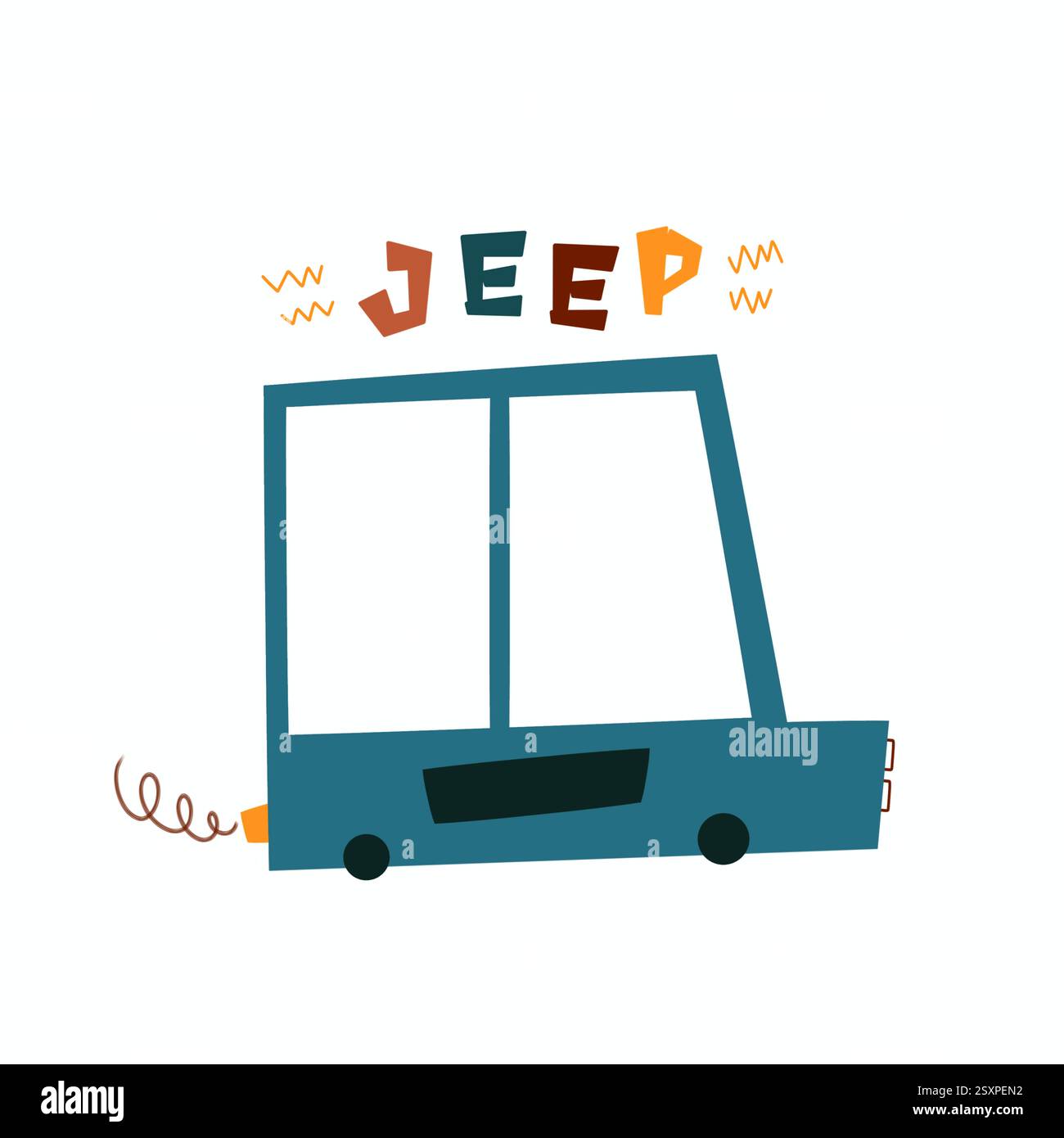Jeep cartoon drawing minimalist icon Stock Photo - Alamy