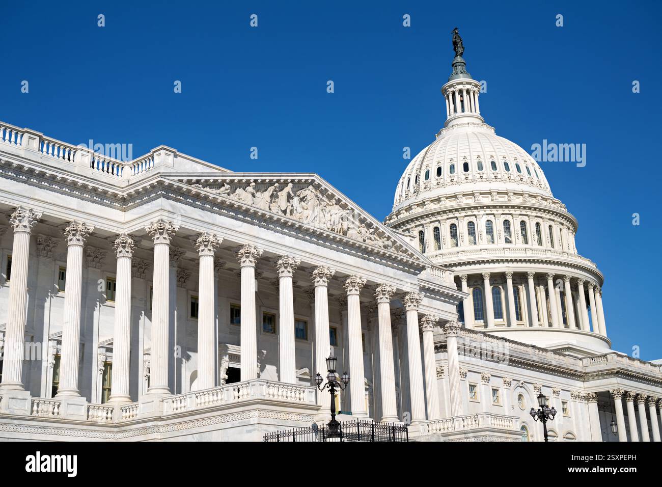 WASHINGTON DC — The dome of the United States Capitol rises above the ...
