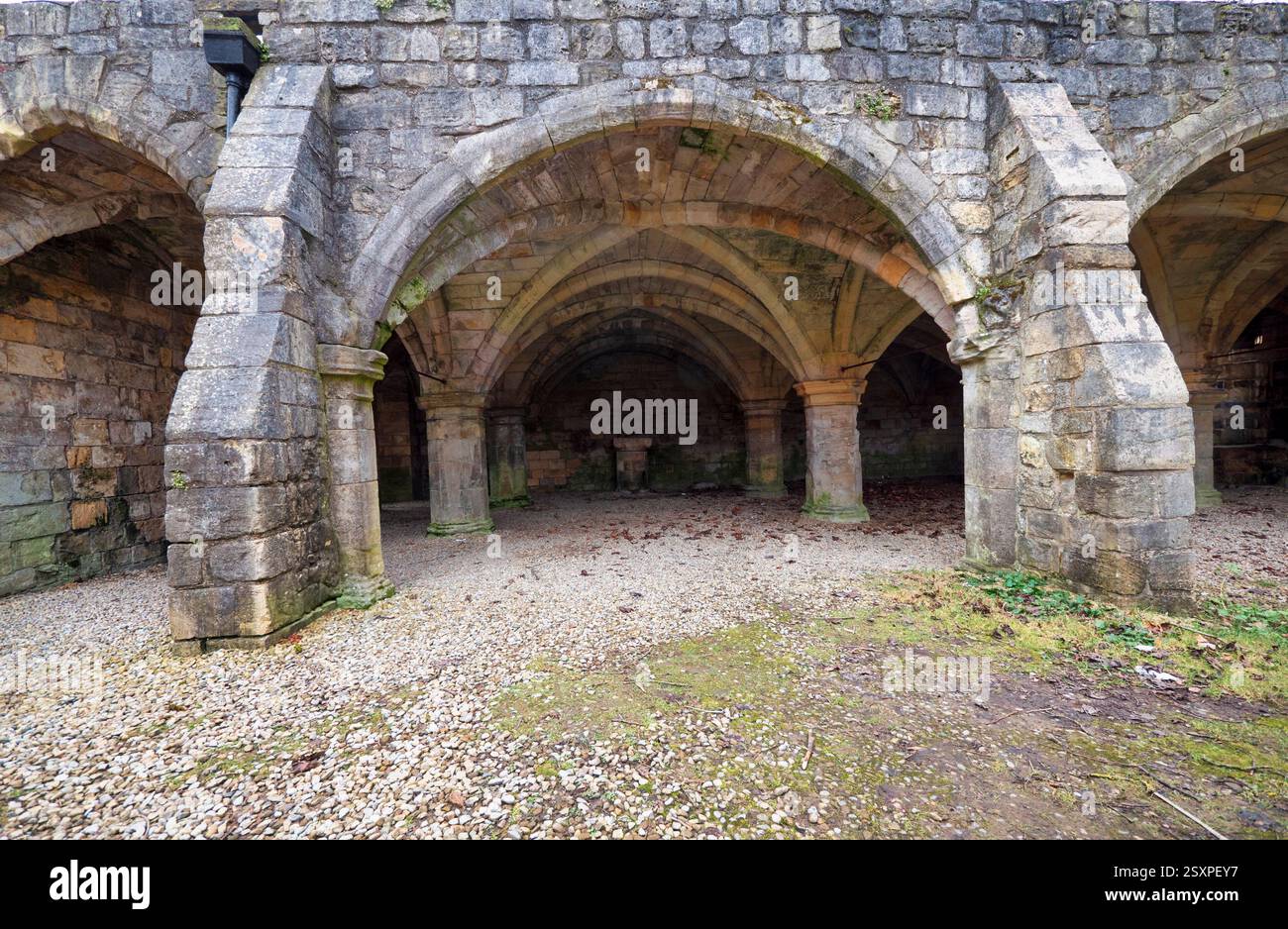 The image is of the 12th century ruins and of what remains of the ...