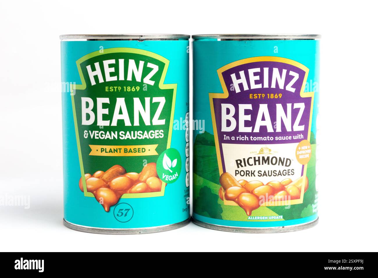 London, United Kingdom 25th February 2025 :- Tins of Heinz Baked Beans ...