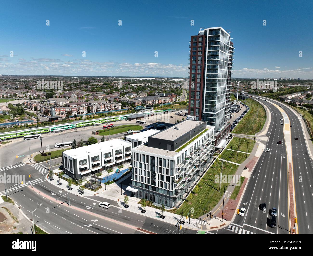 Brampton Ontario Canada, September 12, 2024 - Aerial view of the high ...