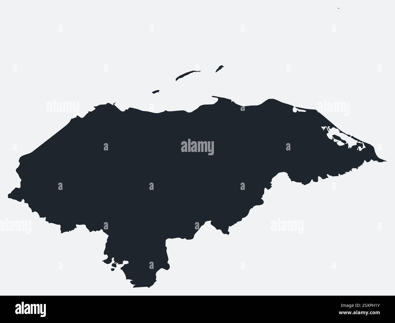 Honduras map. Just a simple border map. Shape of the country. Flat ...