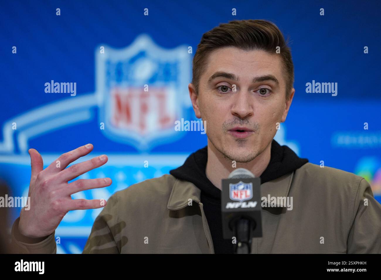 Jacksonville Jaguars general manager James Gladstone speaks during a ...