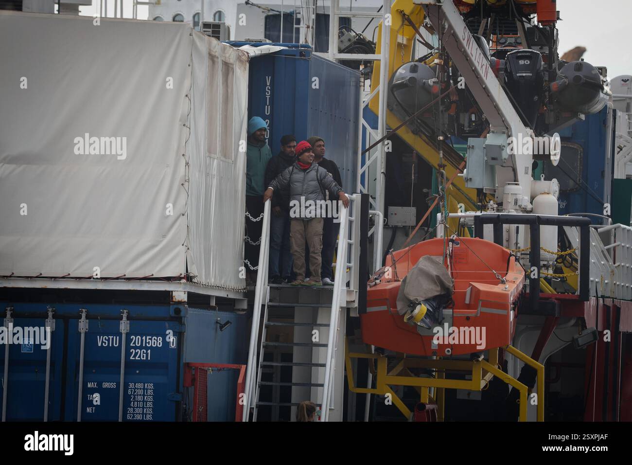 Naples, Italy. 25th Feb, 2025. Naples 25-02-2025 The civilian ship Sea ...