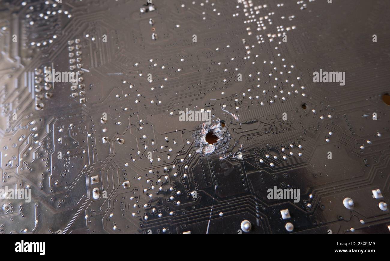 Damaged electronic circuit board. Incorrect installation results in ...