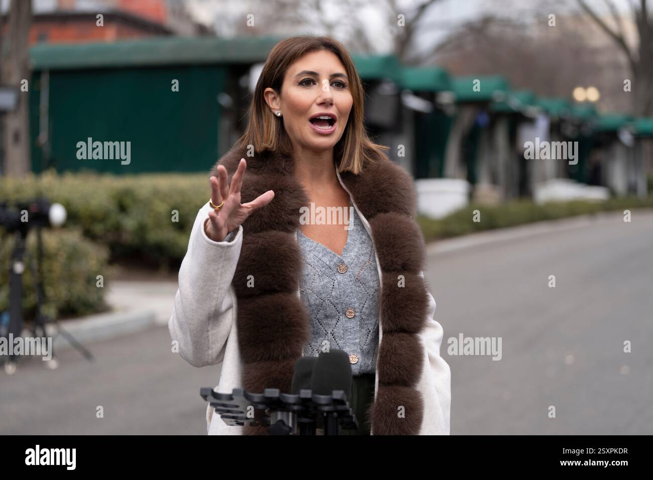Alina Habba, Counselor to the President speaks to the media outside the ...