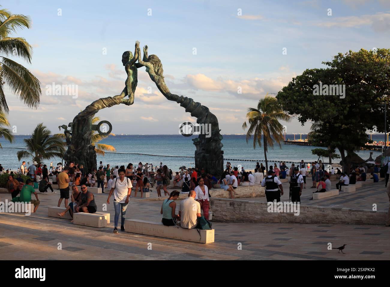 Stunning bronze Portal Maya sculpture, symbolizing Mayan heritage in El ...