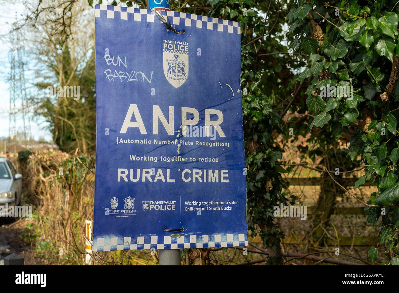 Iver, UK. 25th February, 2025. A Thames Valley Police Automatic Number ...