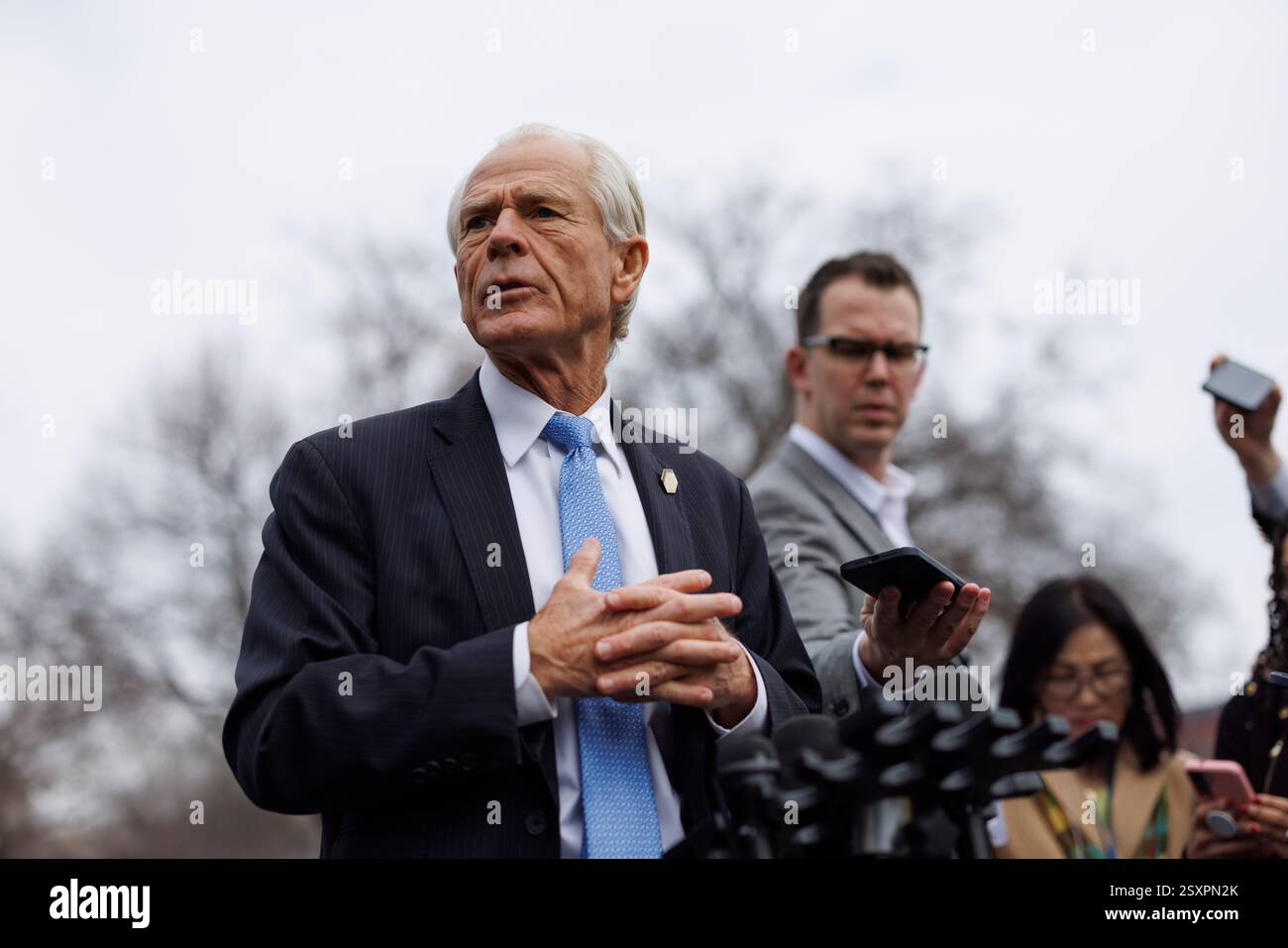 Peter Navarro, trade counselor to President Trump, gives remarks to the ...
