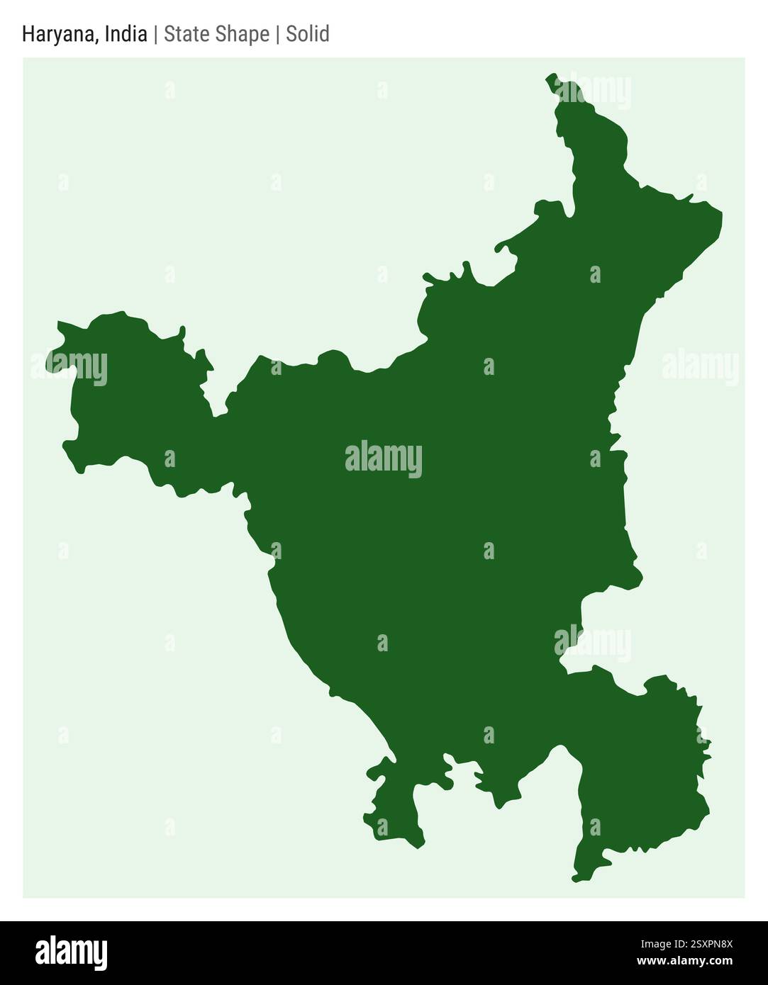 Haryana, India. Simple vector map. State shape. Solid style. Border of ...
