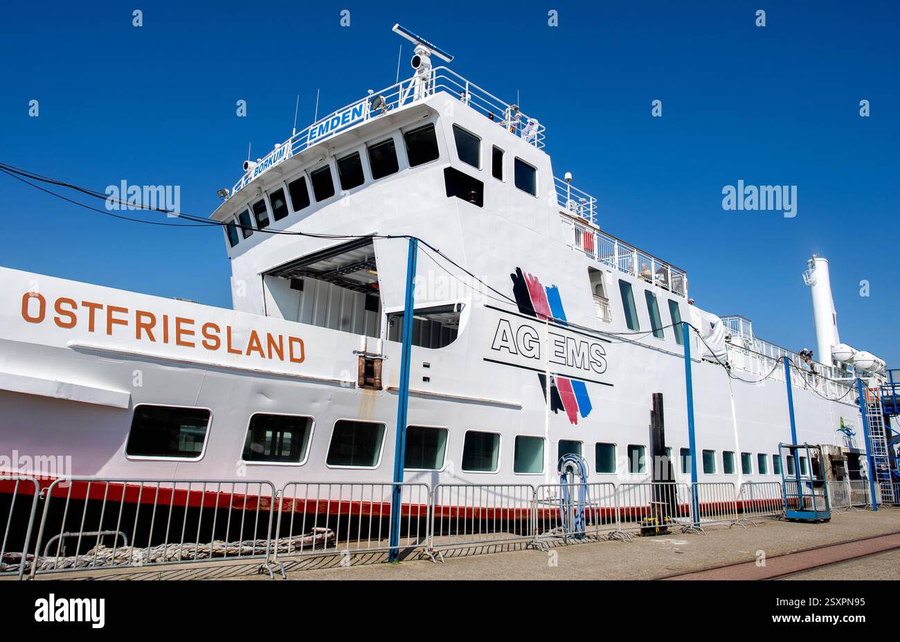 26 June 2024, Lower Saxony, Borkum: The ferry "Ostfriesland" of the AG ...