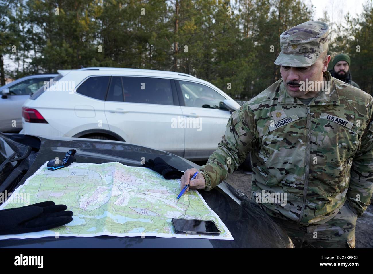 Adazi, Vidzeme Region, Latvia. 25th Feb, 2025. U.S. Army major MANUEL ...
