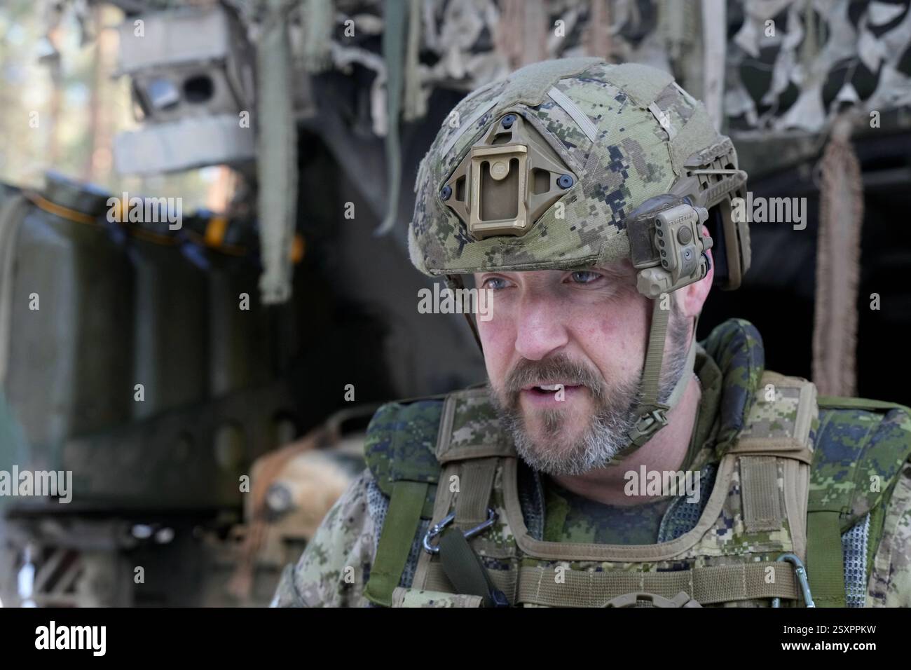 Adazi, Vidzeme Region, Latvia. 25th Feb, 2025. Canadian army Leutenant ...