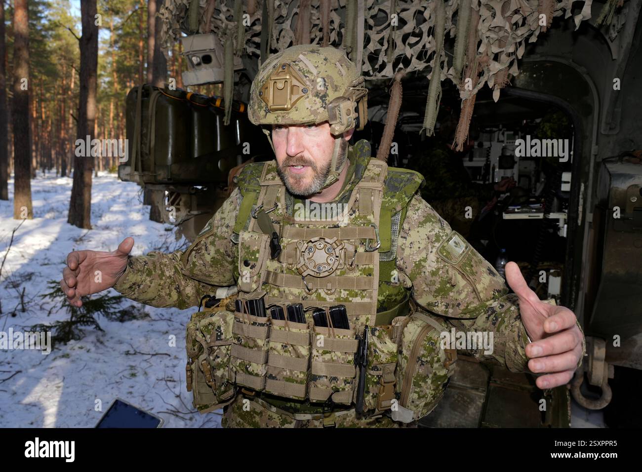 Adazi, Vidzeme Region, Latvia. 25th Feb, 2025. Canadian army Leutenant ...