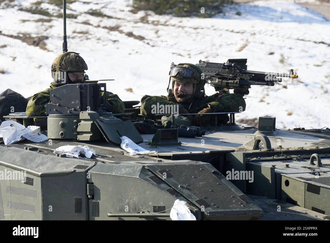 Adazi, Vidzeme Region, Latvia. 25th Feb, 2025. Canadian army servicemen ...