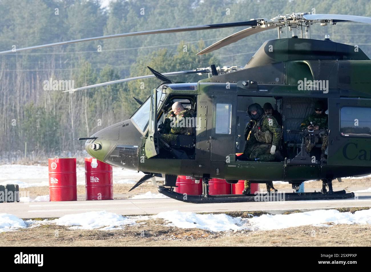 Adazi, Vidzeme Region, Latvia. 25th Feb, 2025. Canadian army servicemen ...