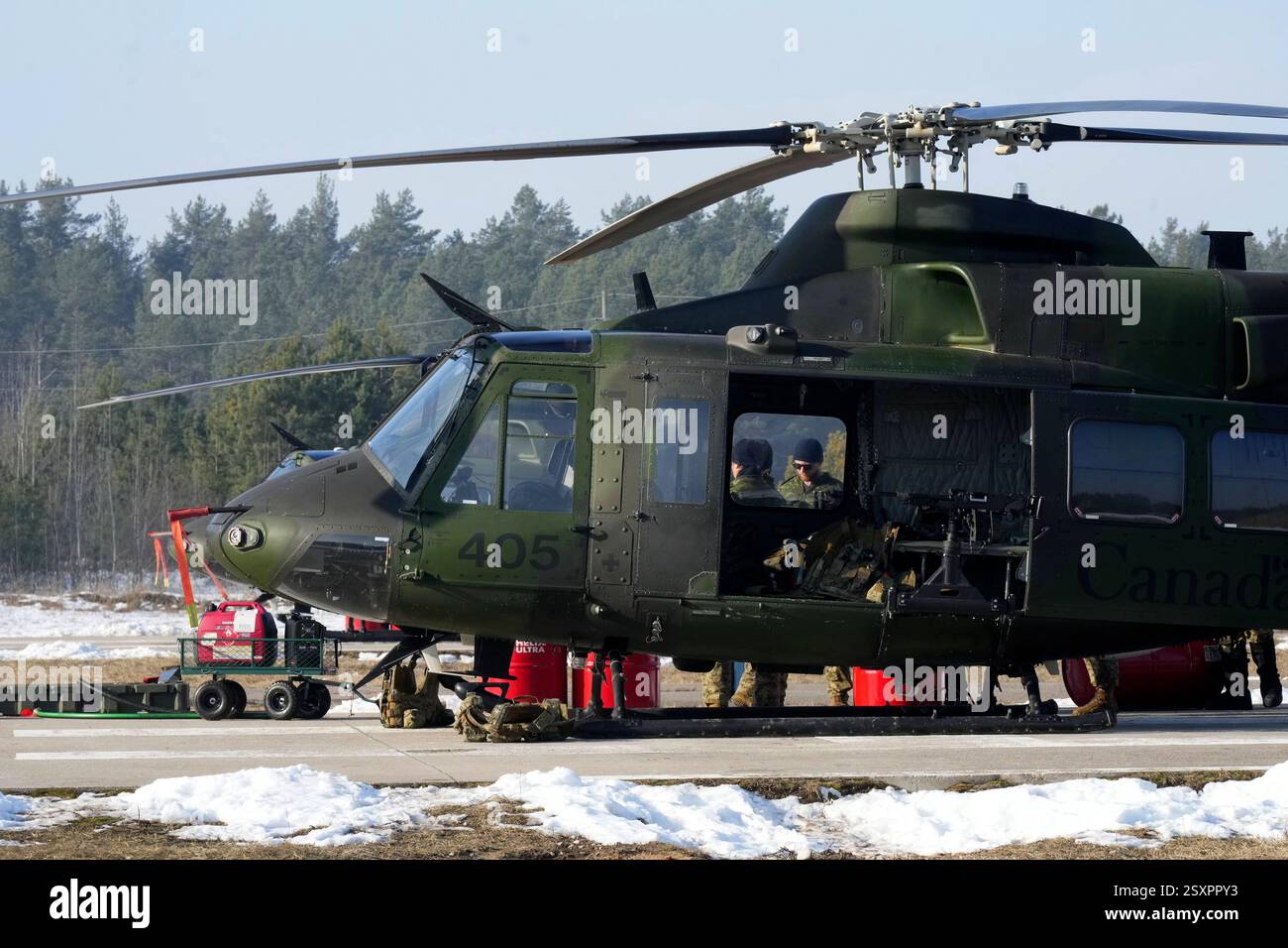 Adazi, Vidzeme Region, Latvia. 25th Feb, 2025. Canadian army CH-146 ...