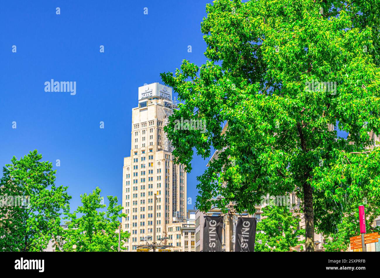 Antwerp, Belgium, July 7, 2023: Boerentoren Farmers Tower KBC Tower ...