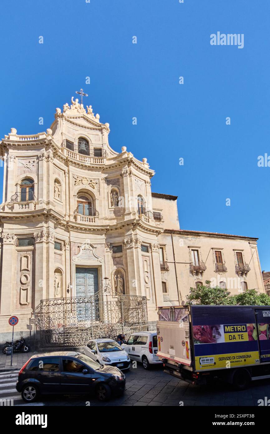 Catania, Italy - February 25, 2025: A grand cathedral in Catania ...