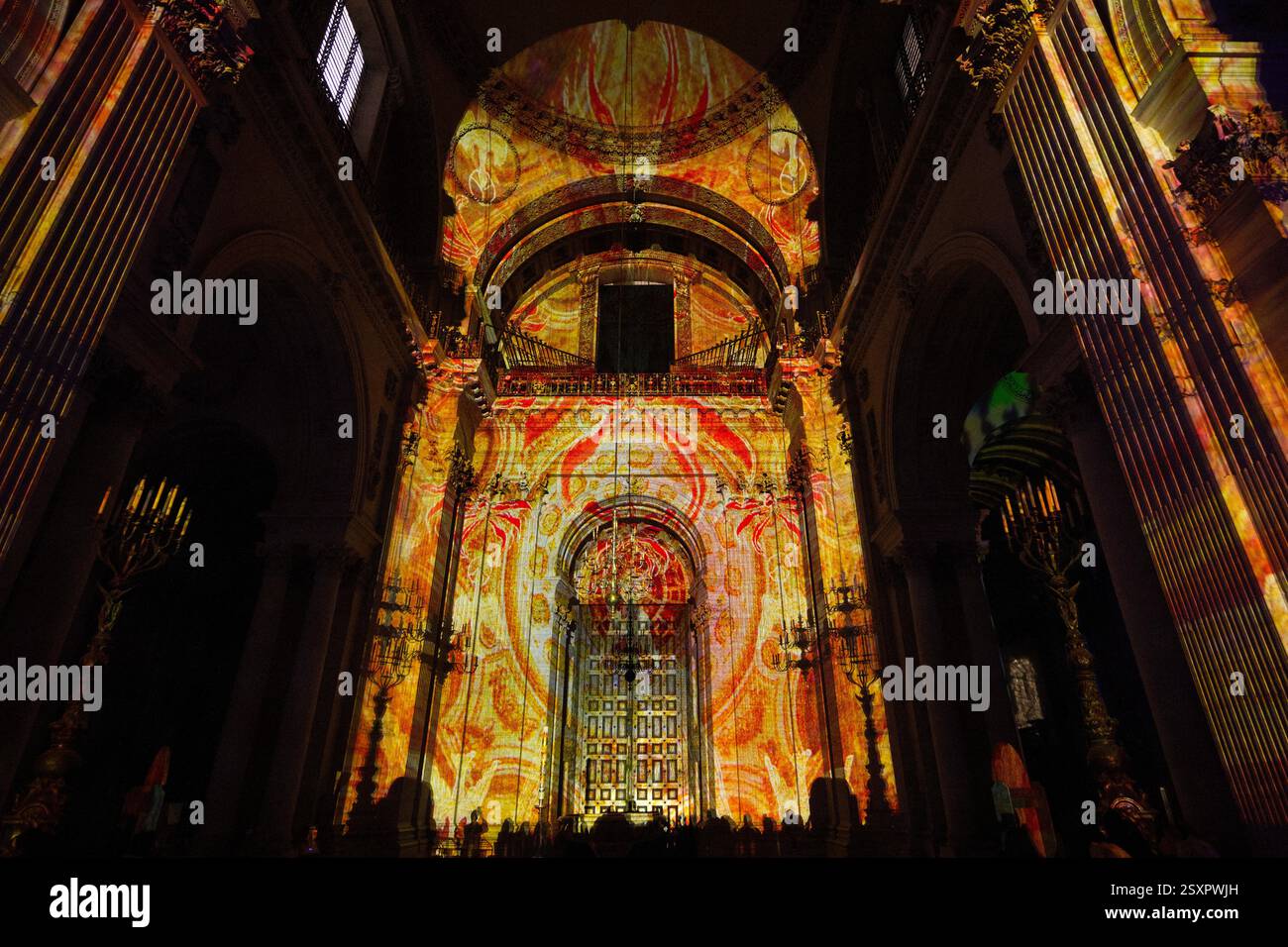 The interior of St. Paul's Cathedral lit for the Luminous light ...