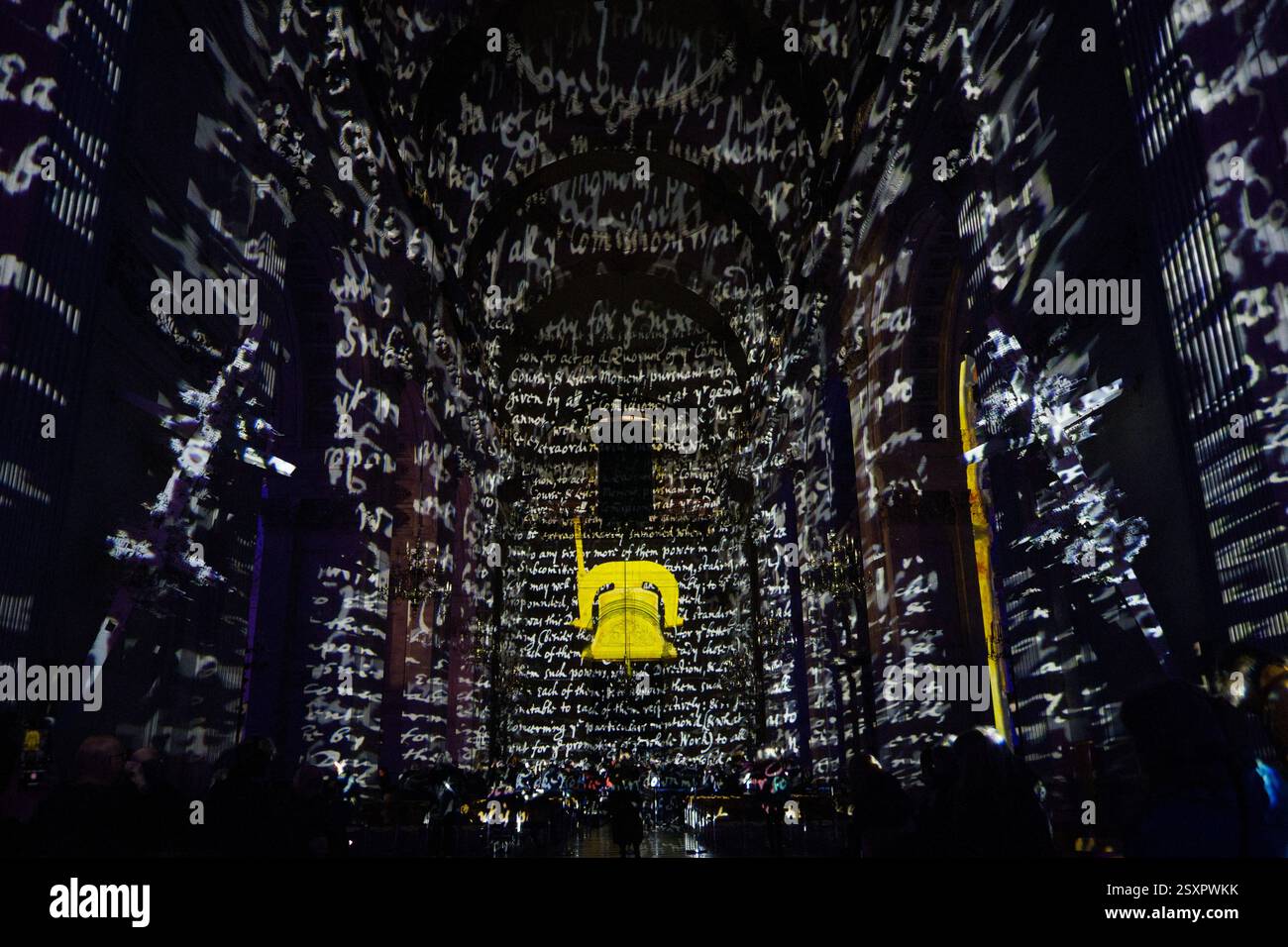 The interior of St. Paul's Cathedral lit for the Luminous light ...