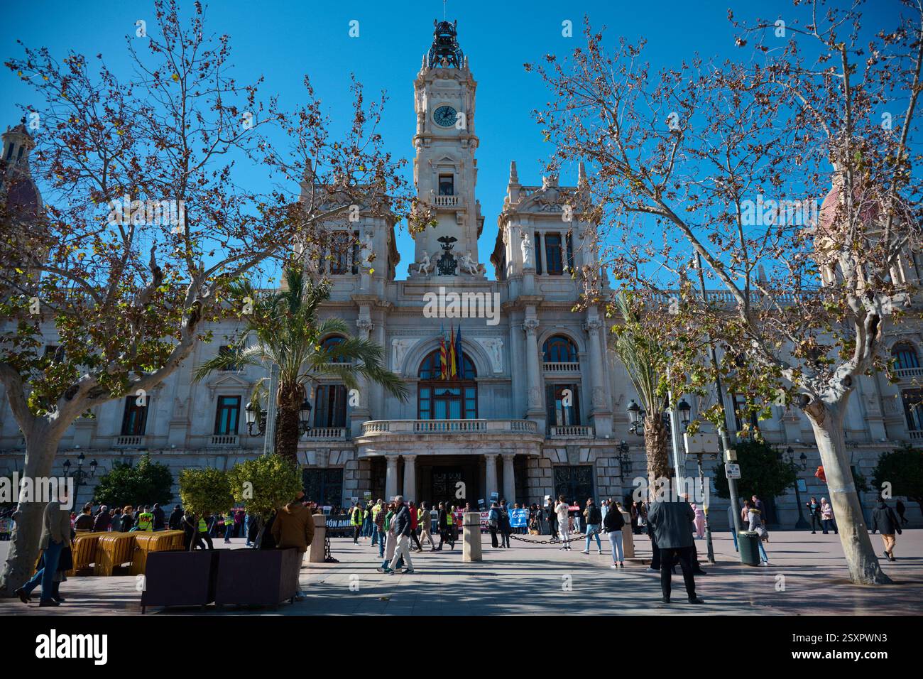 Valencia, Spain. 02nd Feb, 2025. People take part in a protest against ...