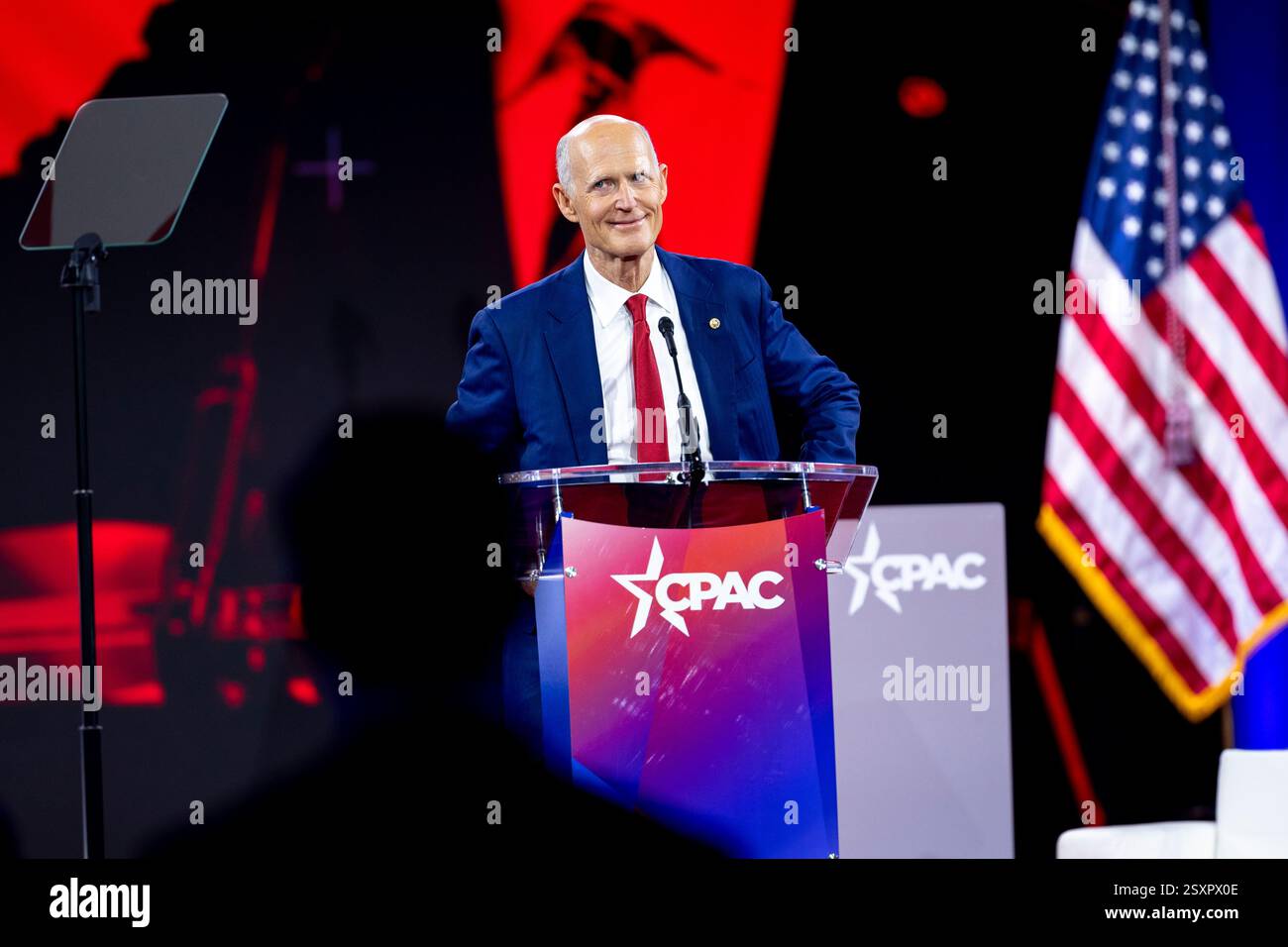 NATIONAL HARBOR, MD, USA — February 20 2025: U.S. Senator Rick Scott (R ...